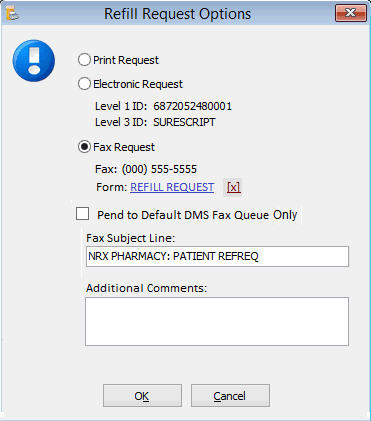 Refill Request Options
