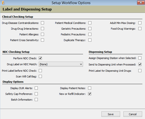 Set up Facility Workflow Options
